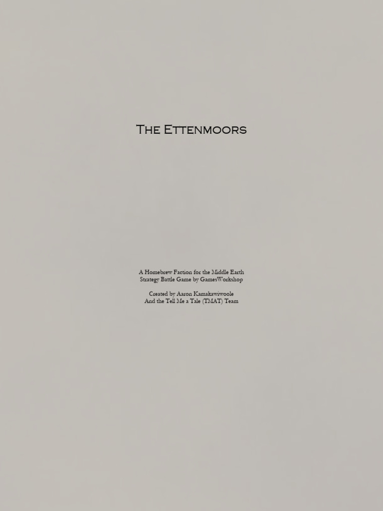 The Ettenmoors | PDF | Middle Earth | Werewolves