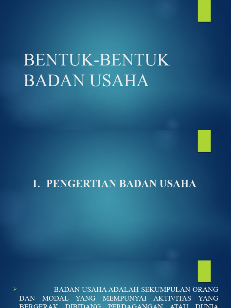 Jenis dan Bentuk Badan Usaha | PDF