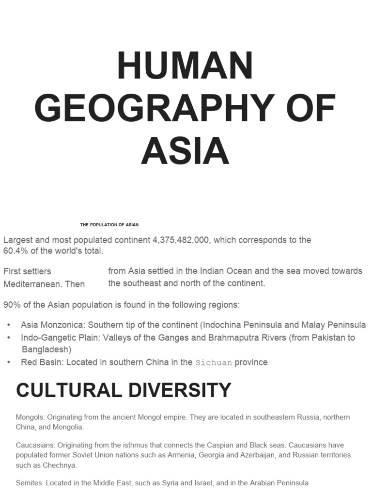 Human Geography of Asia Eighth | PDF | Asia | Caucasus