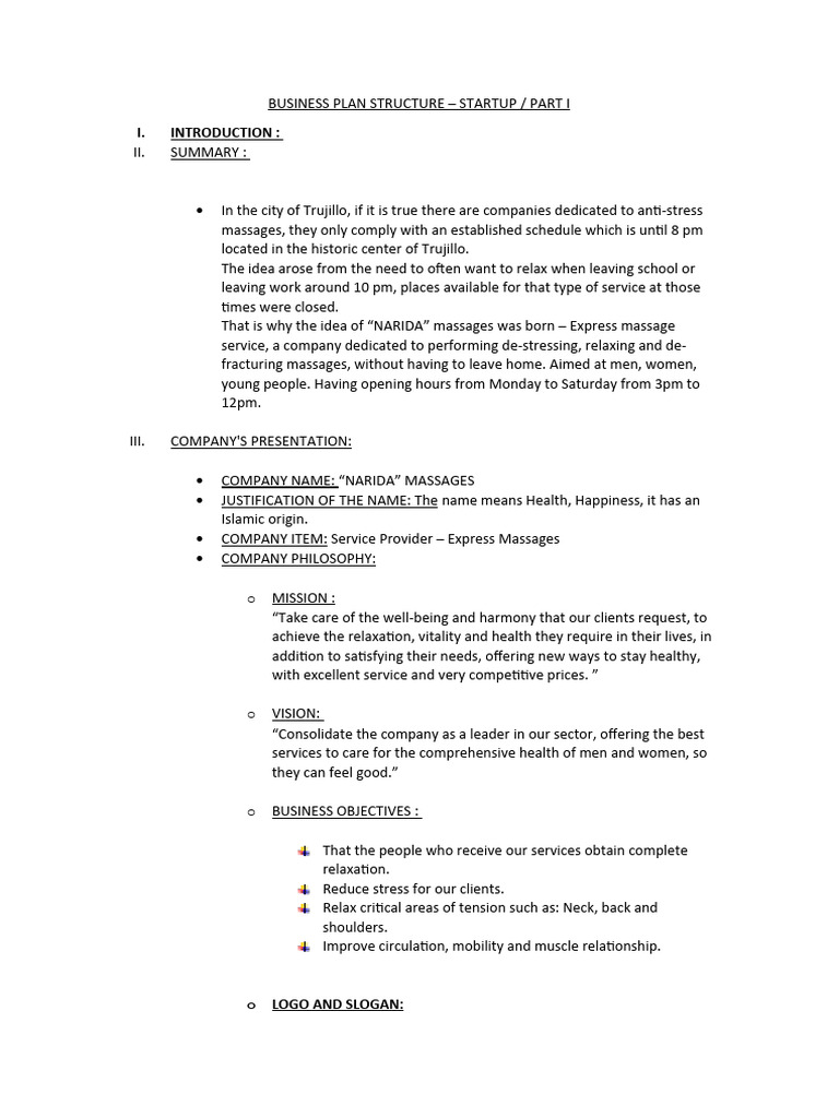 Business Plan Pdf Massage Physical Therapy