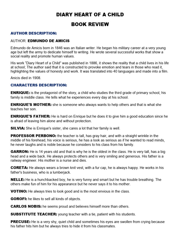 Heart Diary of A Child | PDF