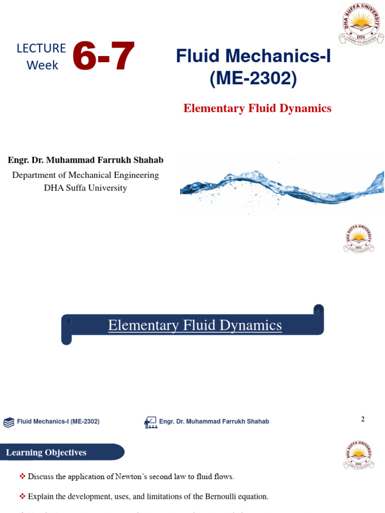 Slides (Week6 Week7) | PDF | Fluid Dynamics | Acceleration