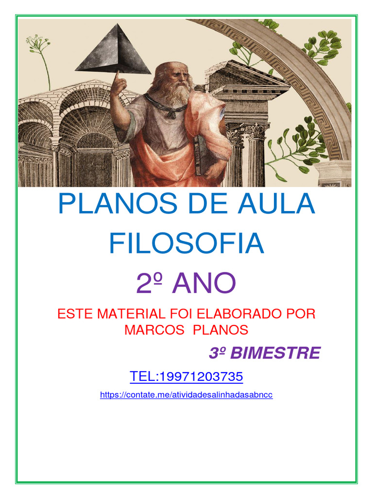 Planos de Aula Filosofia 2° Ano 3º Bimestre 2024 | PDF | Democracia | Ideologias Políticas