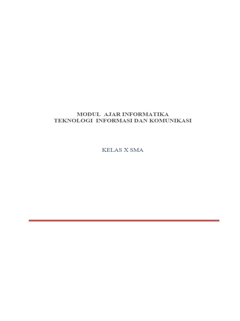 Modul Ajar Informatika 2 - Teknologi Informasi Dan Komputer | PDF