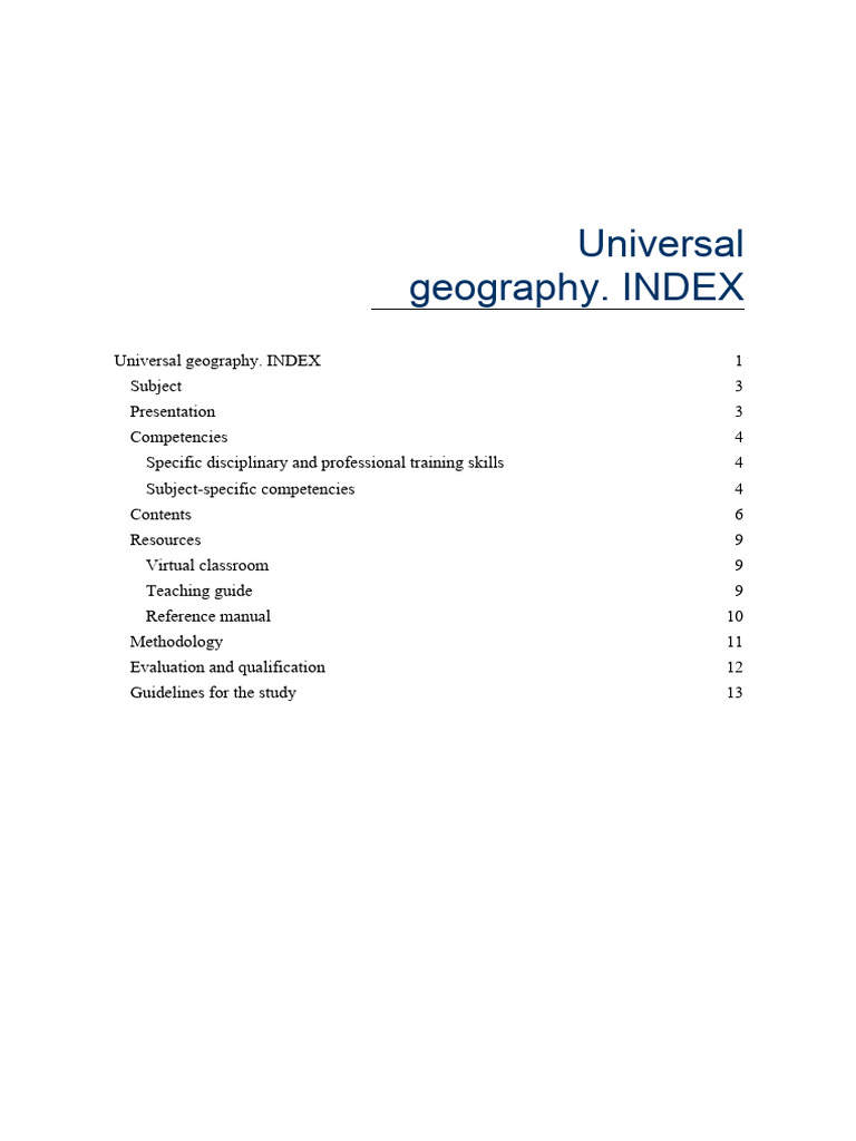 Universal Geography | PDF | Geography | Earth Sciences