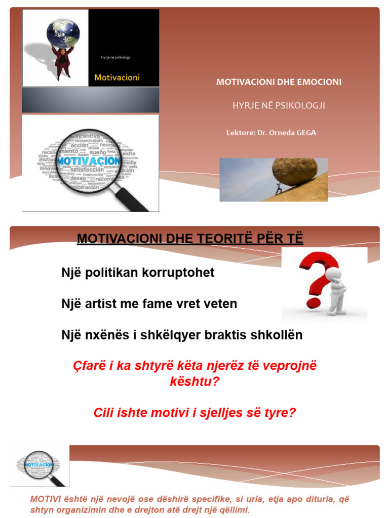 Leksioni 6 Motivacioni Dhe Emocioni | PDF
