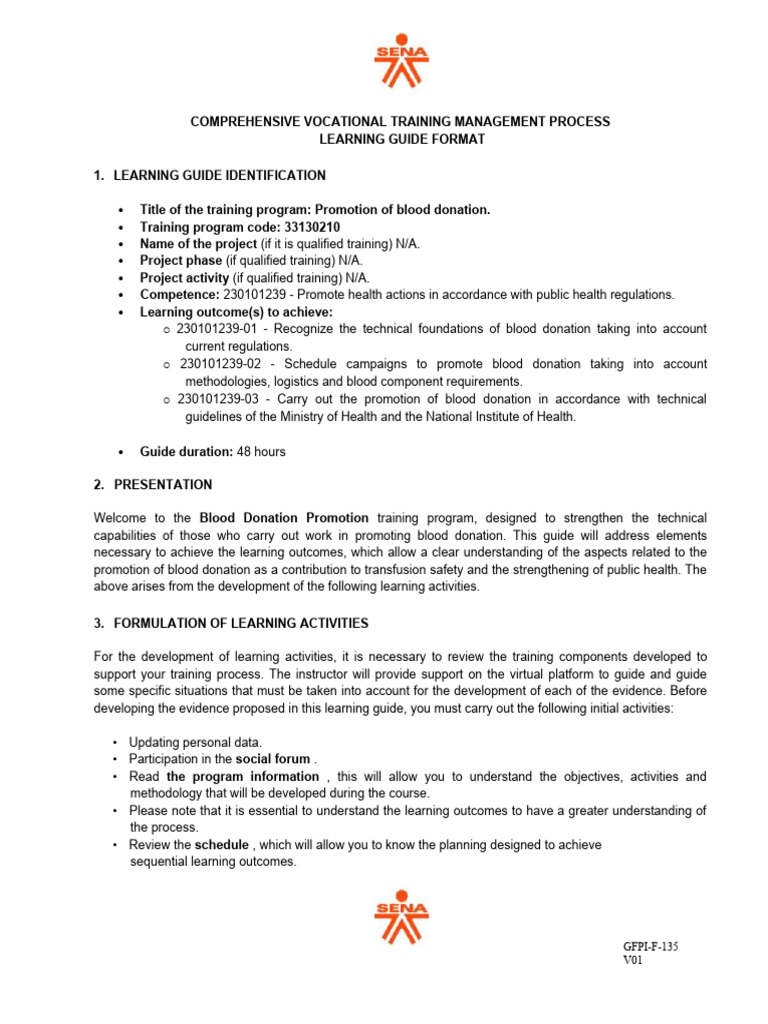 Learning Guide 1 | PDF | Blood Donation | Blood Transfusion