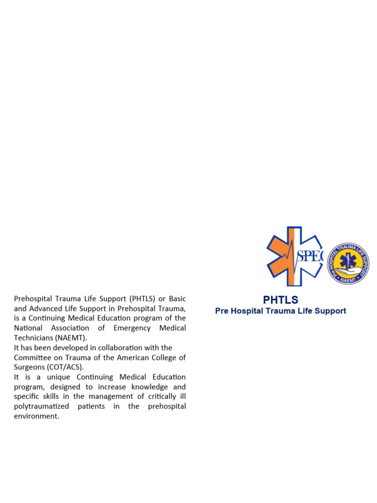 PHTLS PDF | PDF | Emergency Medical Services | Cardiopulmonary ...