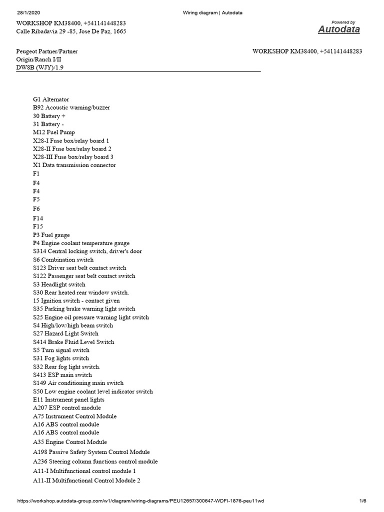 Manual Peugeot Partner 1.9 Diesel 1999 2002 Bsi Dashboard | PDF | Switch | Manufactured Goods