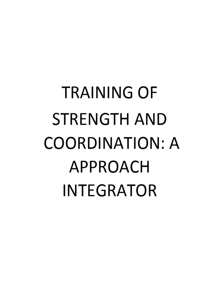 Strength and Coordination Training, An Integrative Approach - Bosch ...