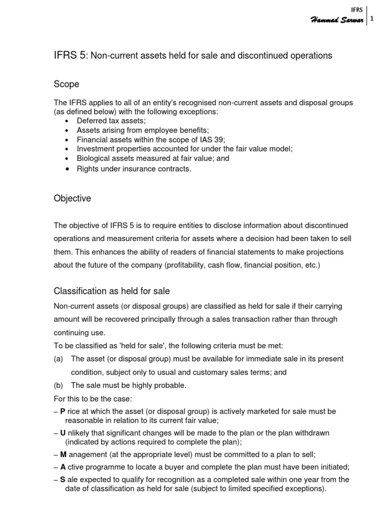 Ifrs 5 | PDF | International Financial Reporting Standards | Income ...