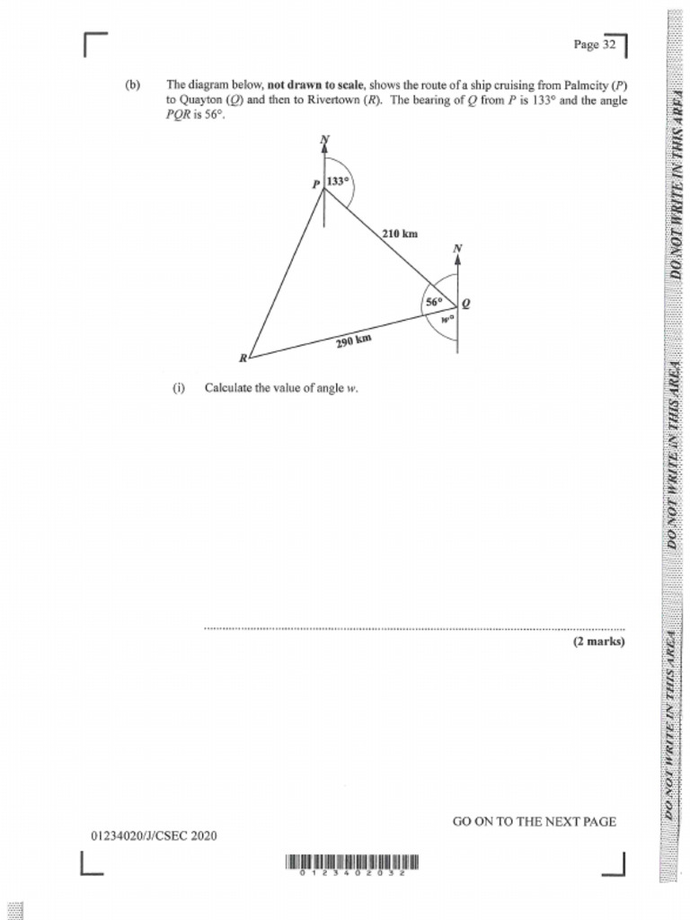 Bearings and Trig Question 1 | PDF