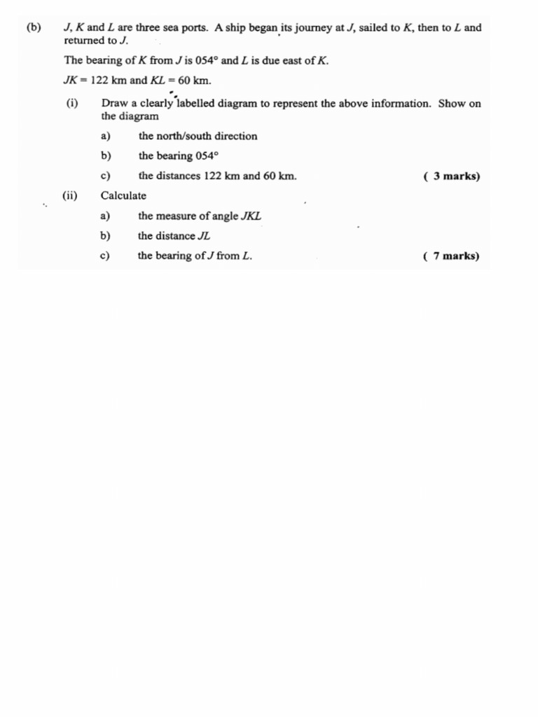 Bearings and Trig Question 4 | PDF