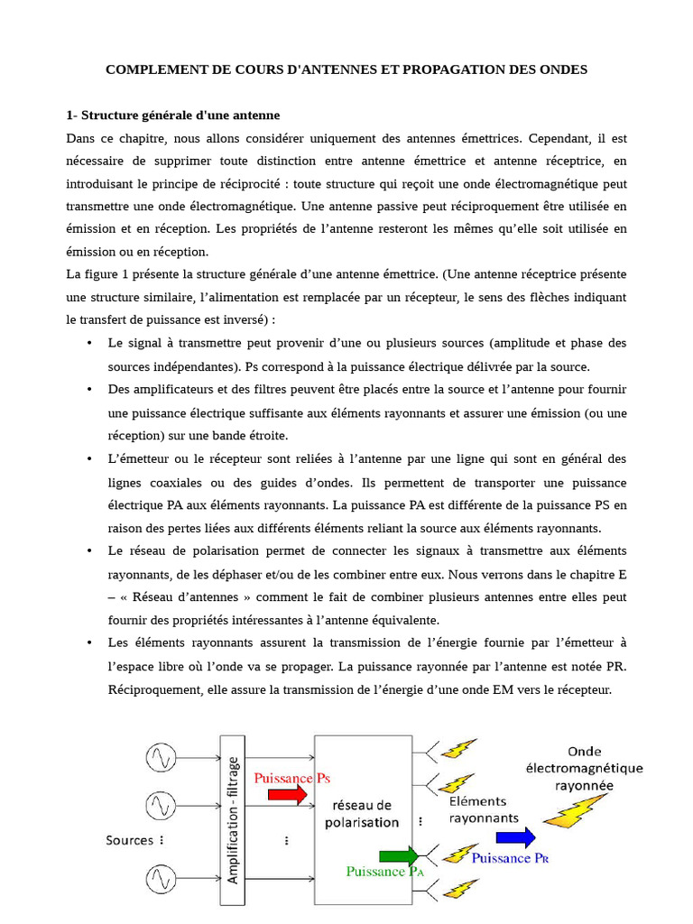 Antennes : Structure et Propagation des Ondes | PDF | Antenne (Radio ...