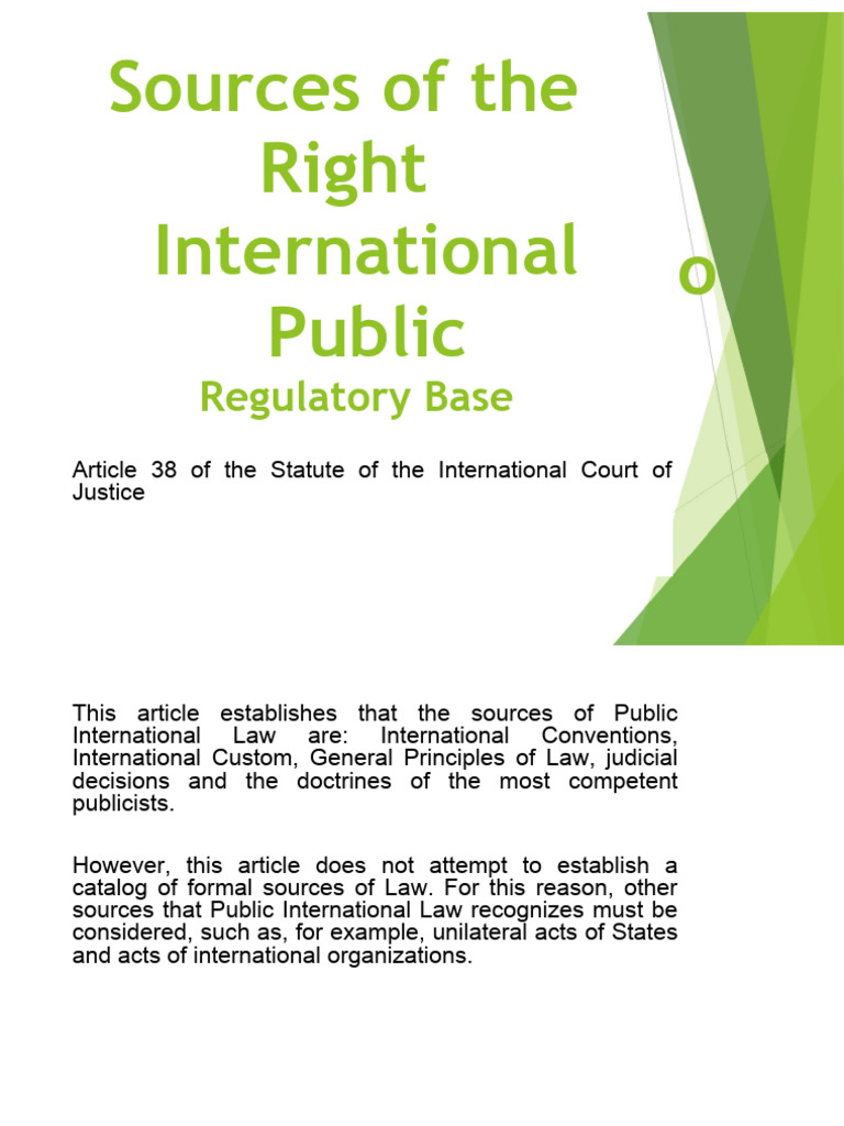 Sources of Public International Law | PDF | International Law | Treaty