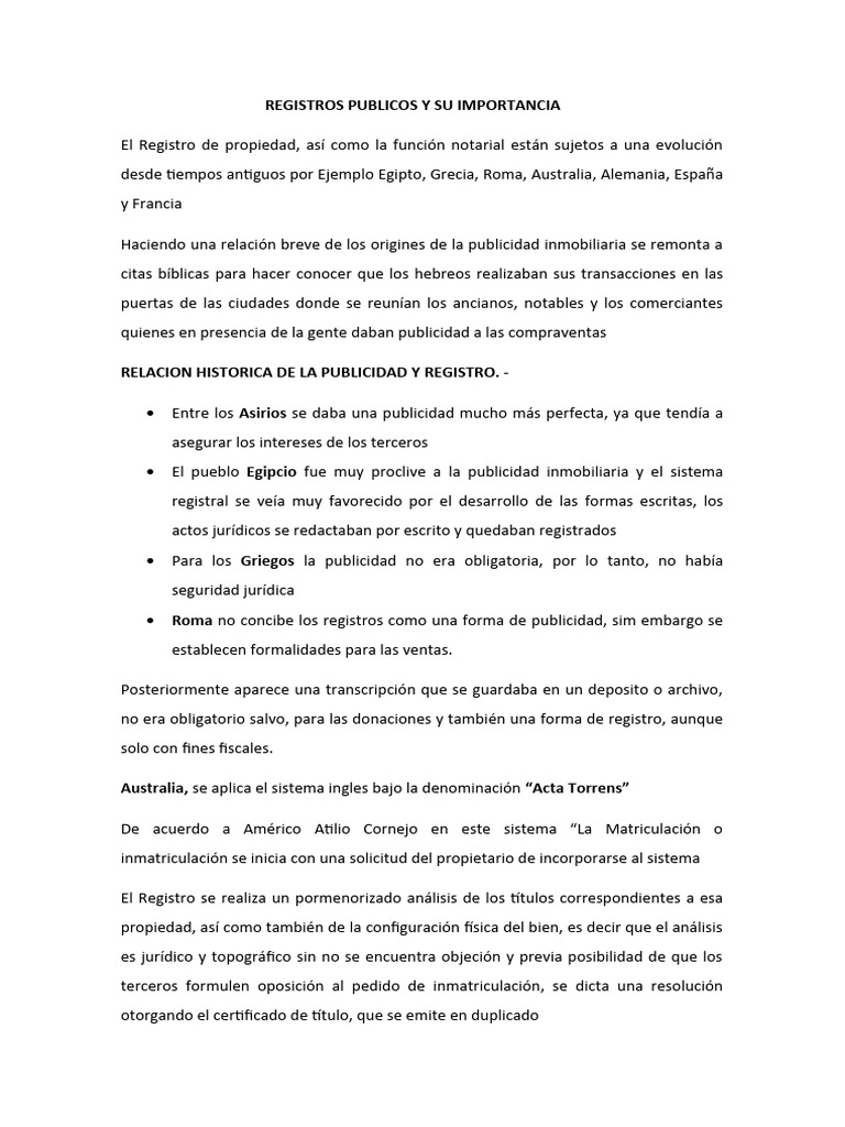 REGISTROS PUBLICOS Y SU IMPORTANCIA (1) | Descargar gratis PDF ...