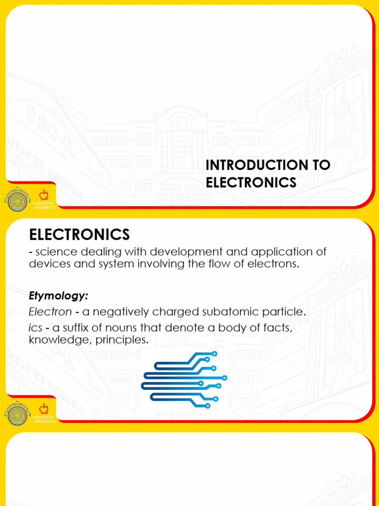 Lecture 1 - Introduction To Electronics | PDF | Semiconductors | Doping (Semiconductor)