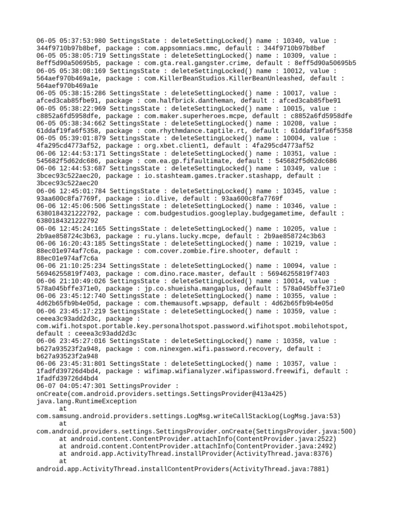 Settings Provider | PDF | Java (Programming Language) | Backup