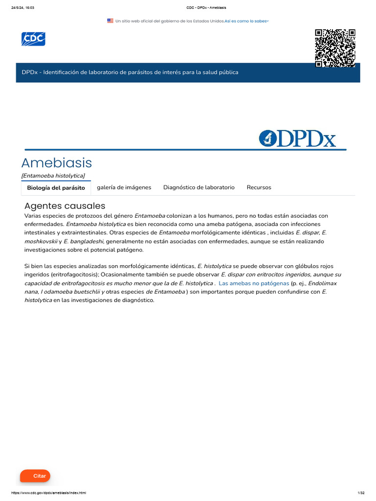 CDC - DPDX - Amebiasis | PDF | Biología | Enfermedades y trastornos