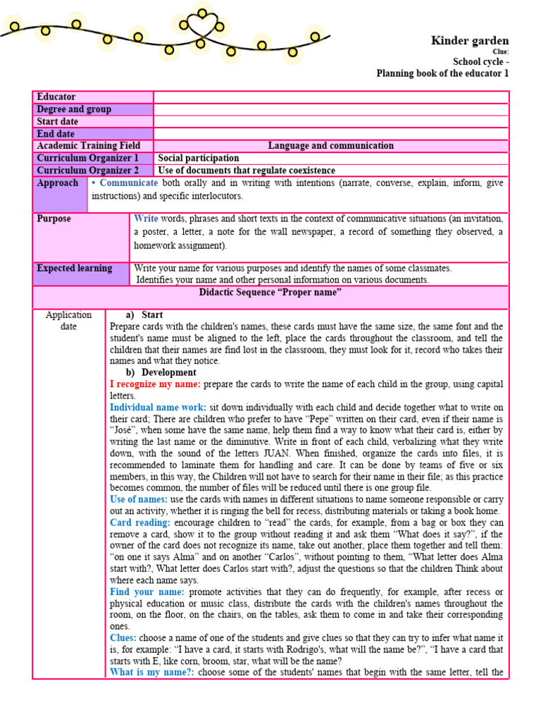 READ AND WRITE OWN NAME Patt | PDF | Curriculum | Communication