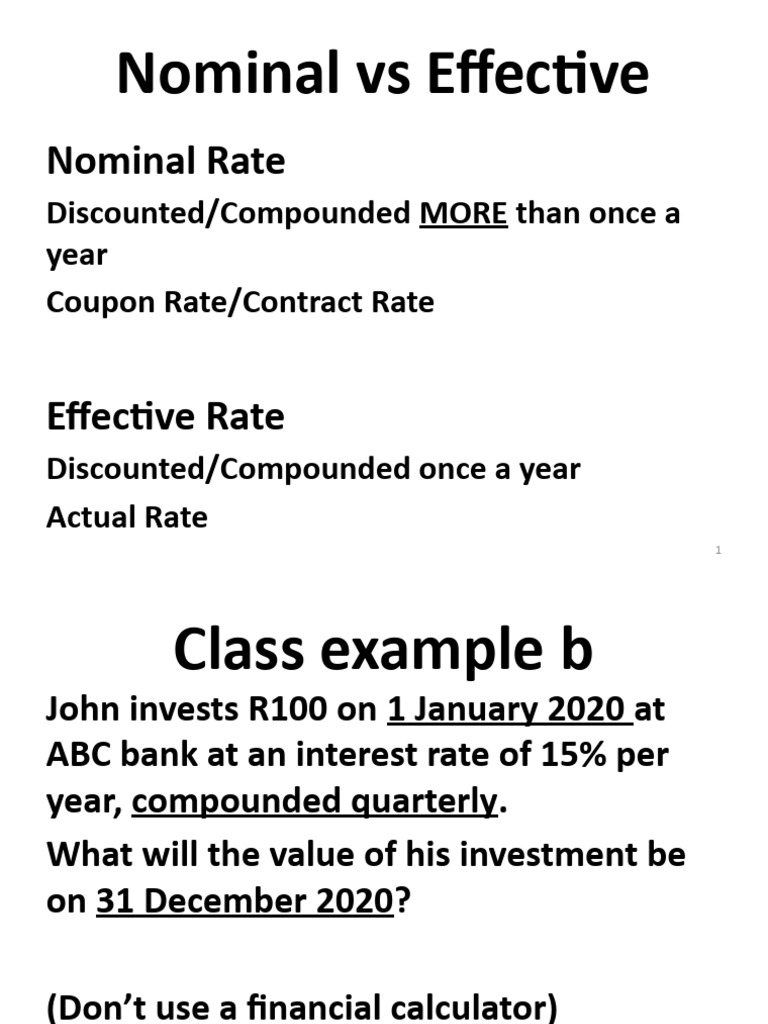 Slides - TVM - Lecture 3 - Nominal Vs Effective | PDF | Interest ...