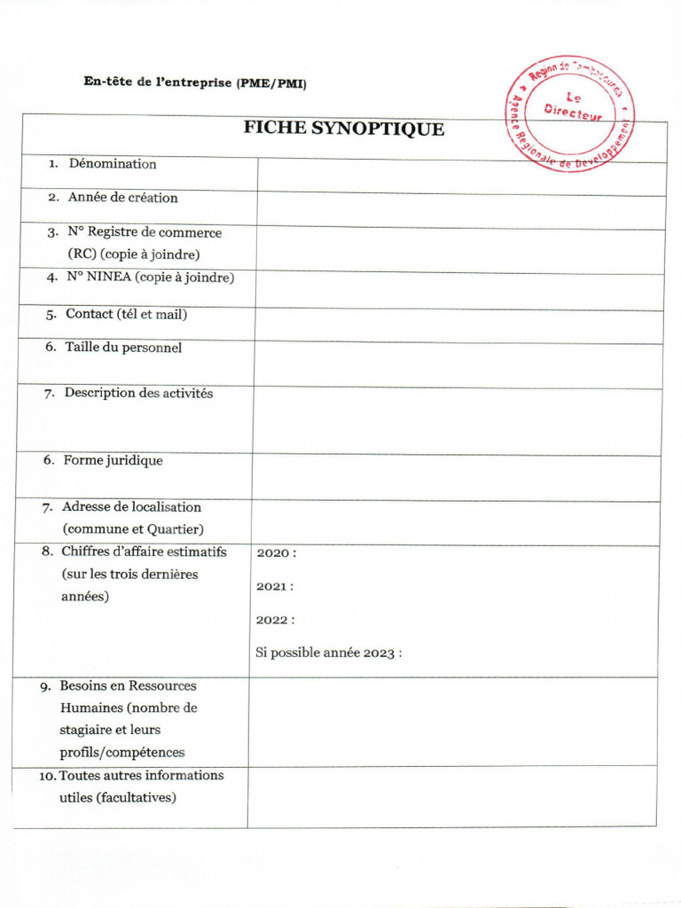 Fiche Synoptique | PDF