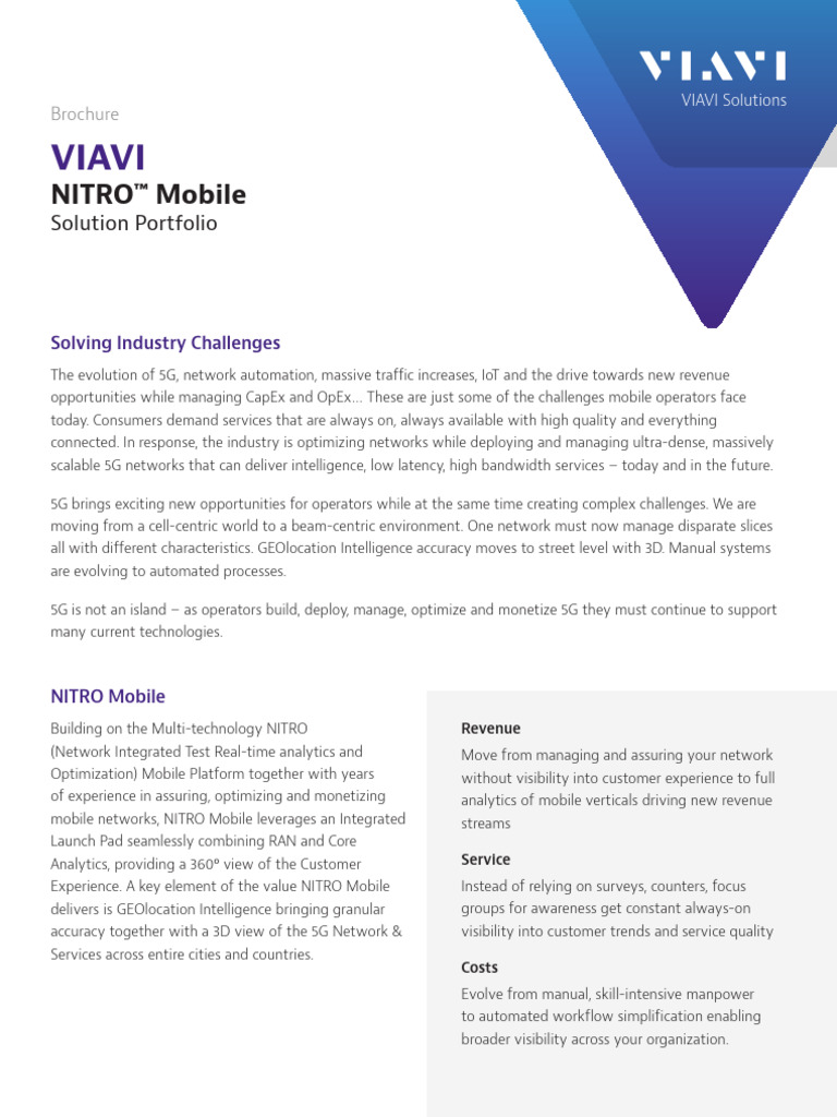 Nitro Mobile Solution Portfolio Brochures en | PDF | Analytics | 4 G