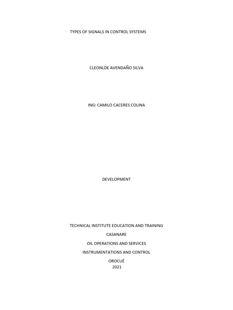Types of Control Signals Explained | PDF | Instrumentation ...