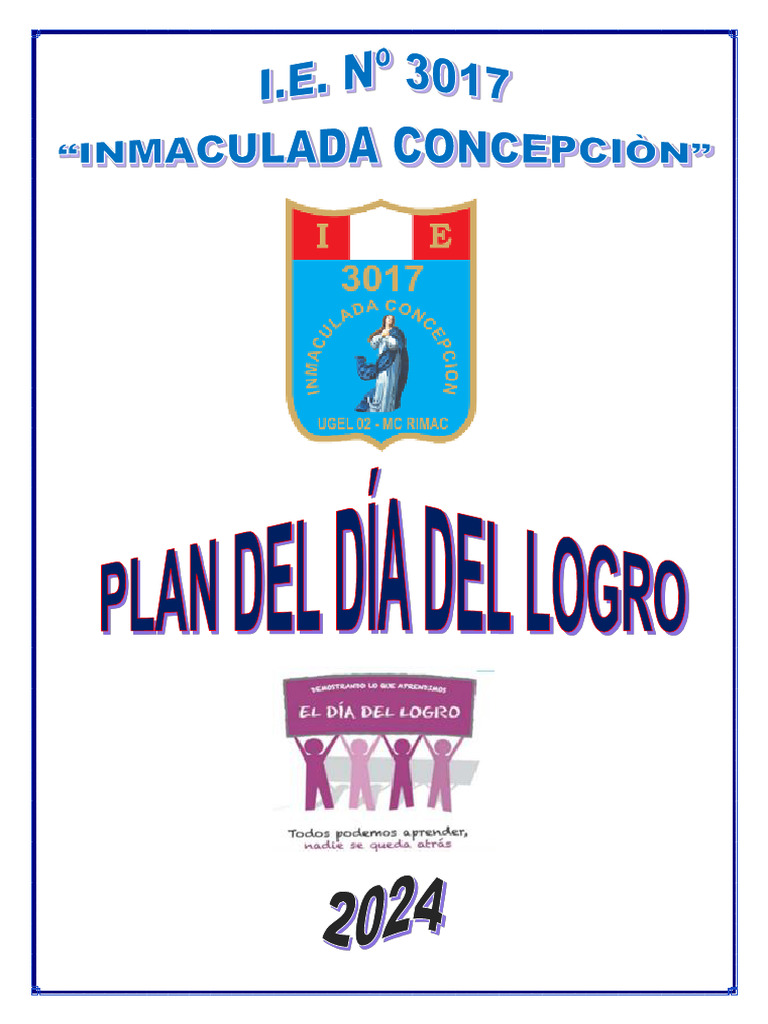 3017 Plan Del Primer Dia Del Logro 2024 | PDF | Enseñando | Educación ...