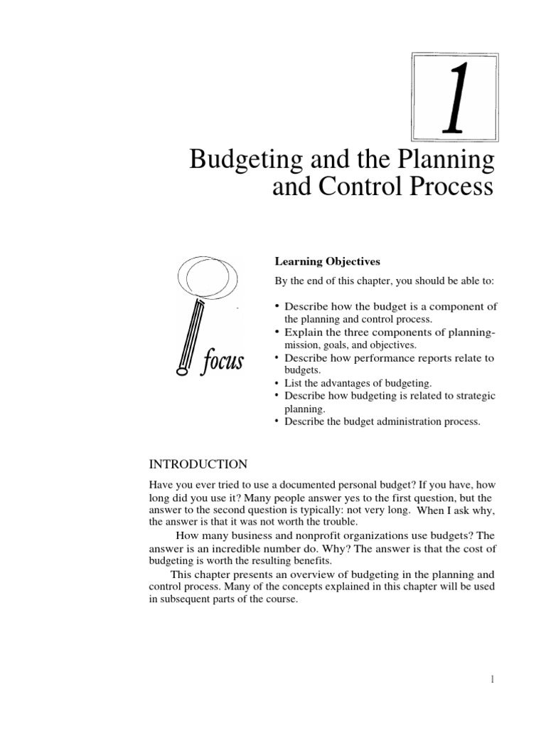 Budgeting and The Planning and Control Process | PDF | Strategic ...