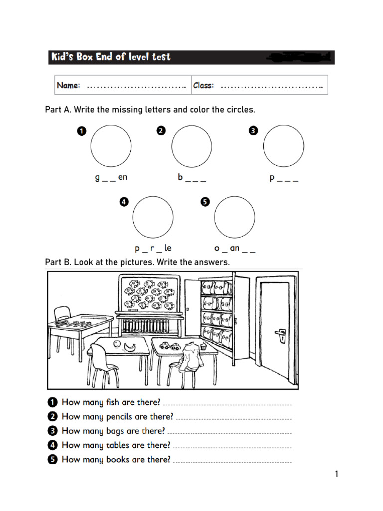 Kid's Box 2 Final Test v2 | PDF