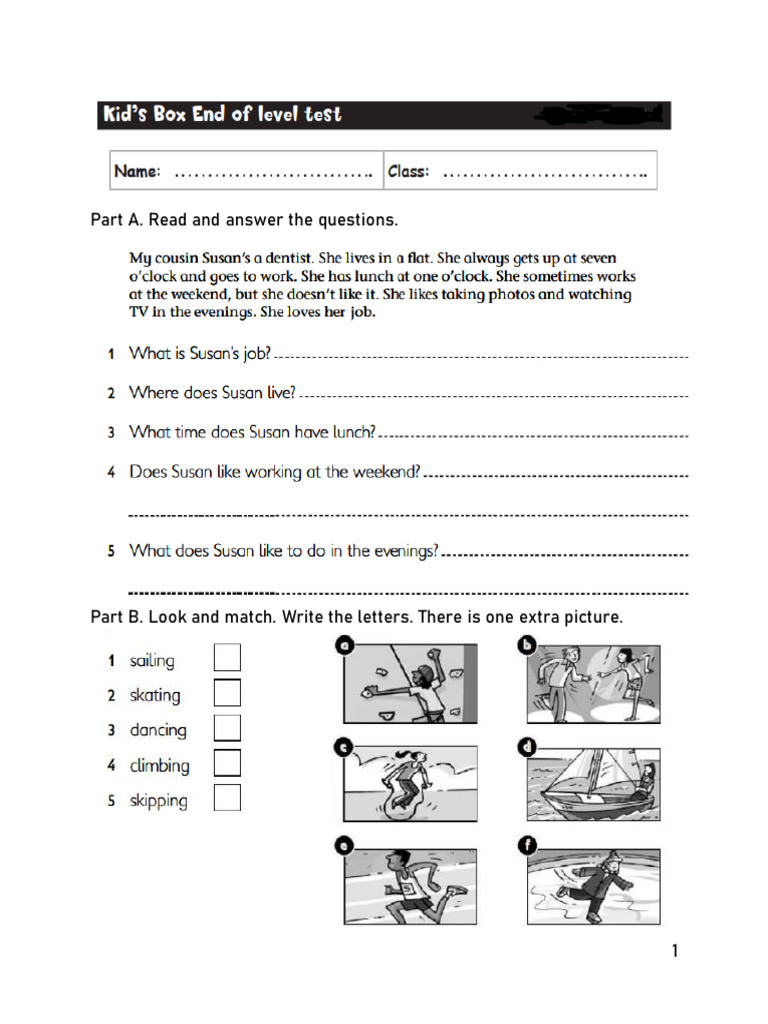 Kid's Box 4 Final Test | PDF