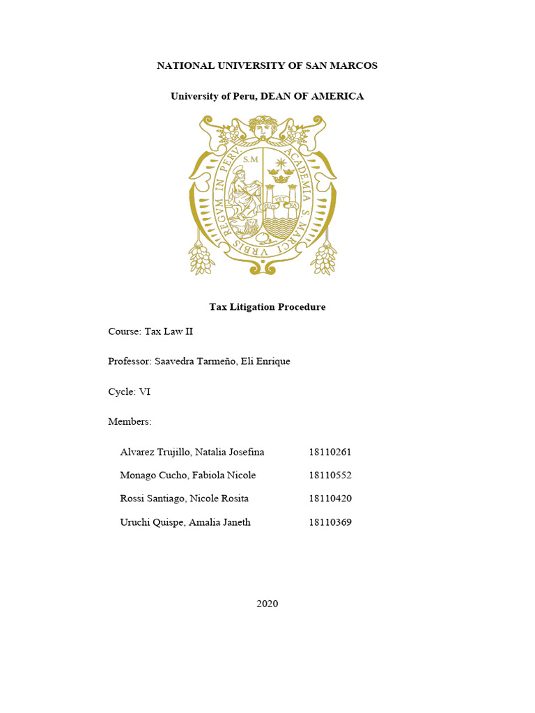 Group 2 - The Tax Litigation Procedure | PDF | United States Tax Court ...