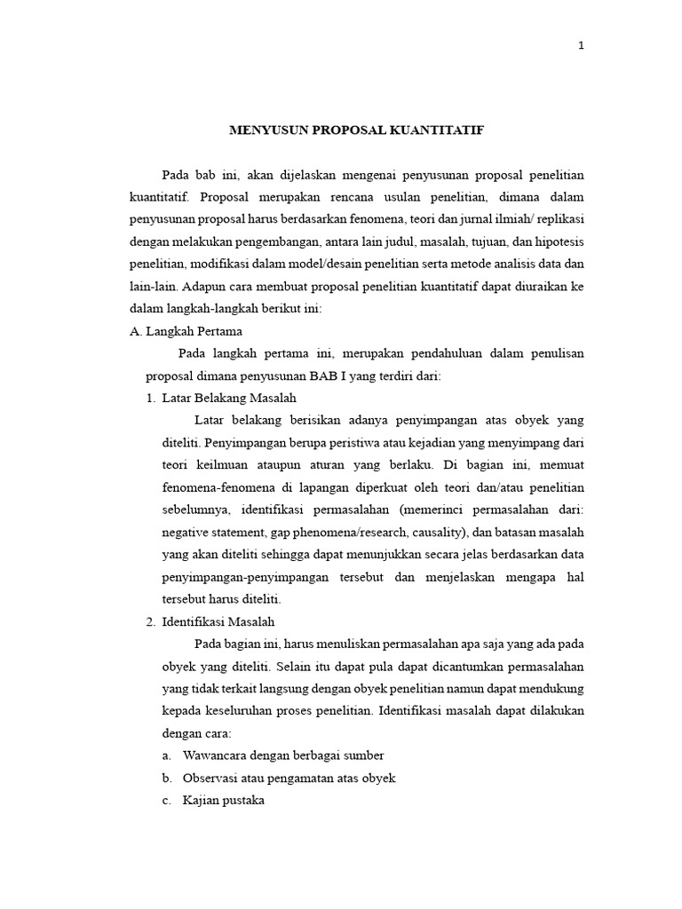 Menyusun Proposal Kuantitatif | PDF