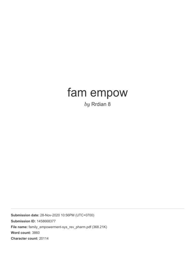 Family Empowerment Model Based On Belief | PDF