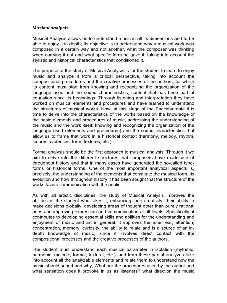 Musical Analysis | PDF | Perception | Harmony