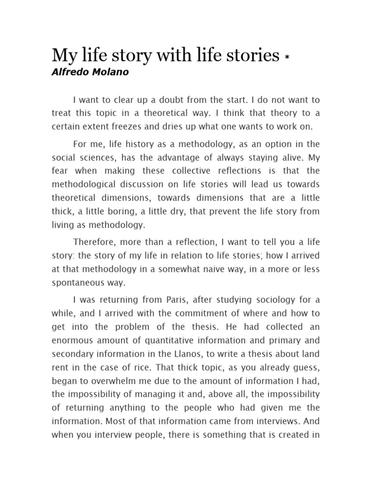 My Journey with Life Stories Methodology | PDF | Methodology | Science