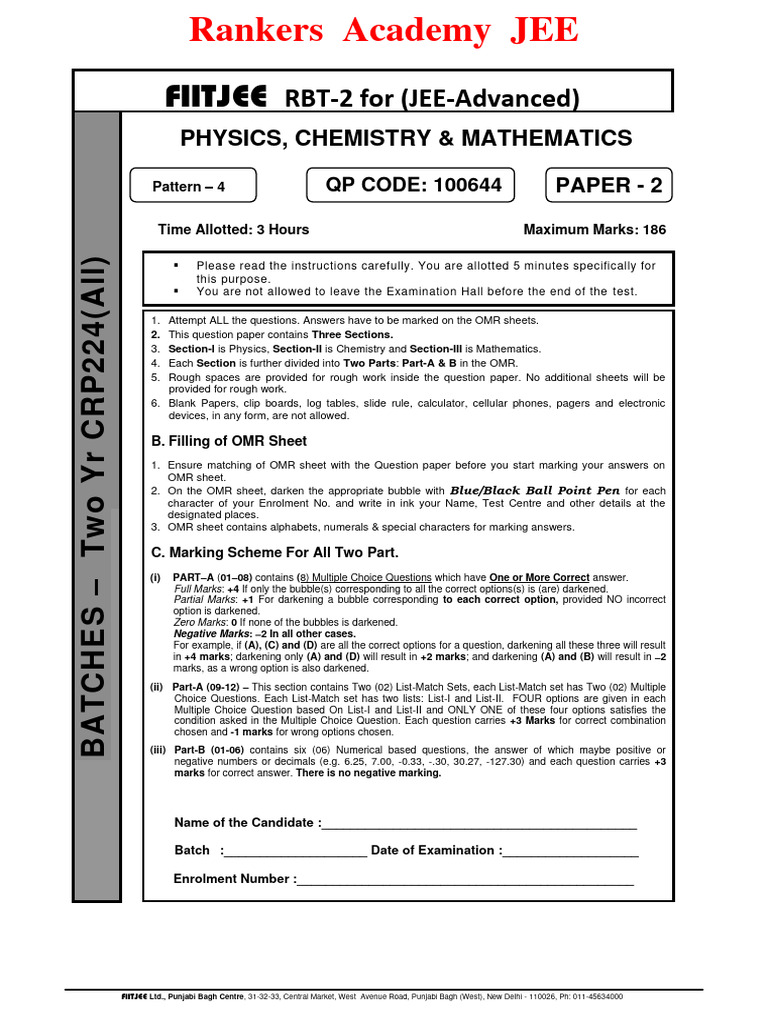 RBT 2 - Paper 2 | PDF