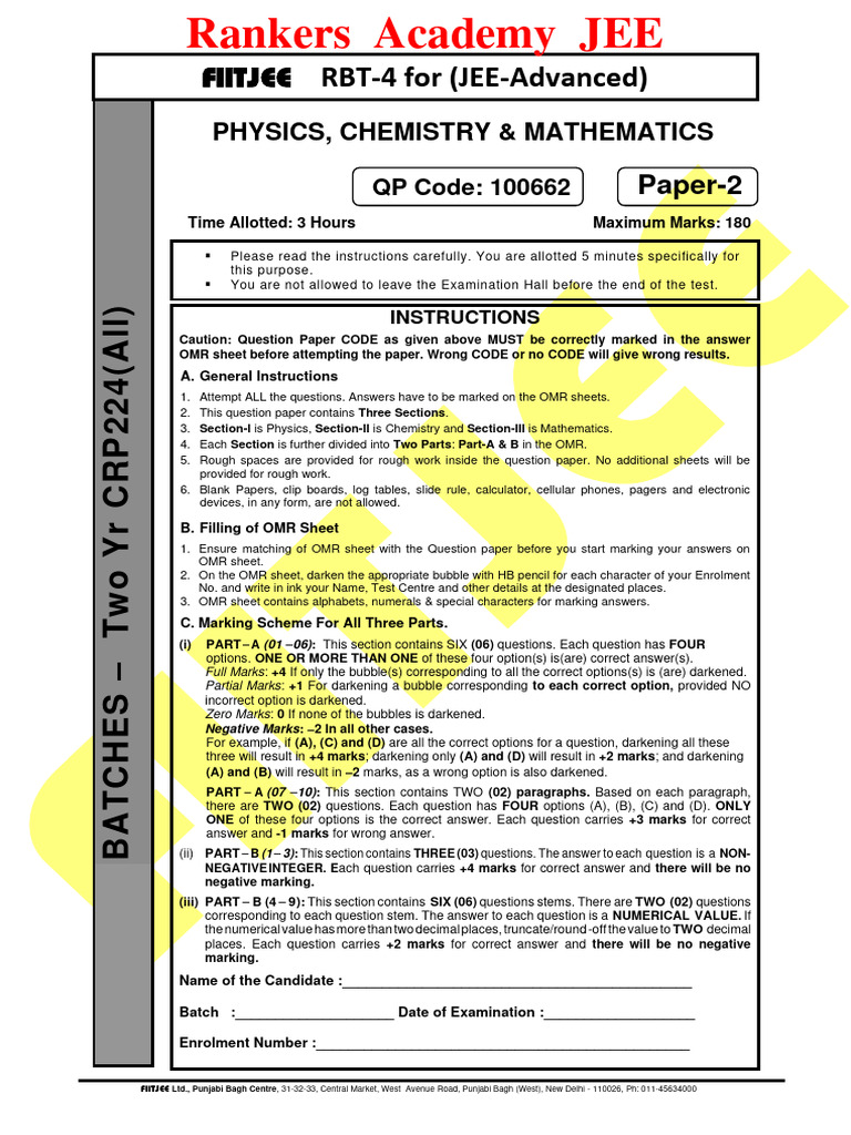 RBT 4 - Paper 2 | PDF | Numbers | Mathematics