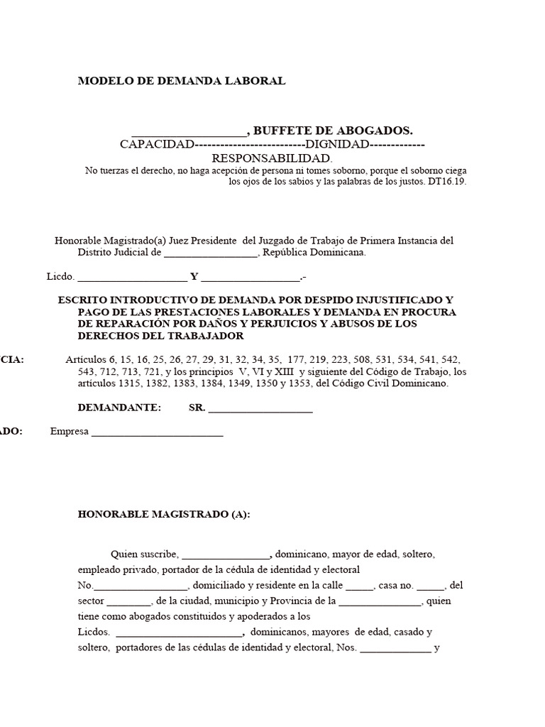 Modelo de Demanda Laboral | PDF | Justicia | Crimen y violencia