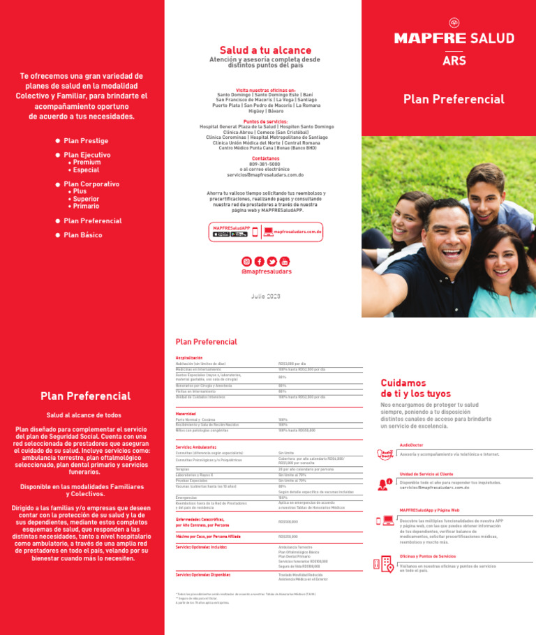 MAPFRE Plan Preferencial Triptico 2023 | PDF | Hospital | Medicina CLINICA