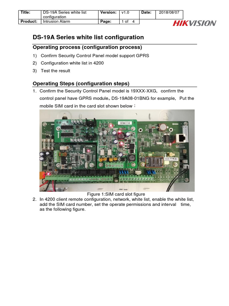 【1004】DS-19A How to configure DS-19A Series white list configuration | PDF | Security Alarm ...