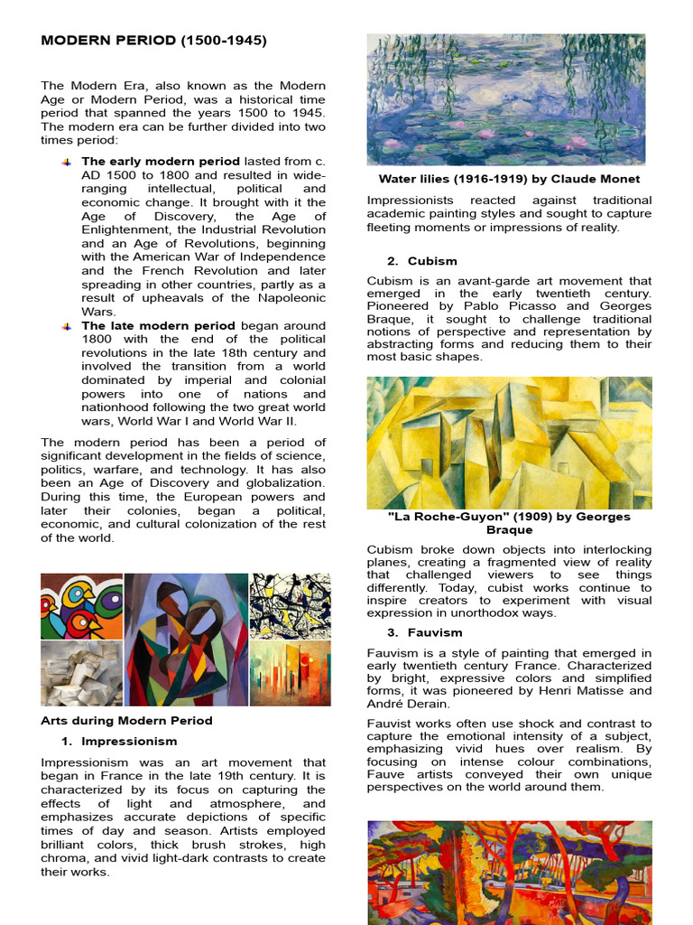 Modern Period Group 4 Art Appreciation | PDF | Abstract Art | Cubism