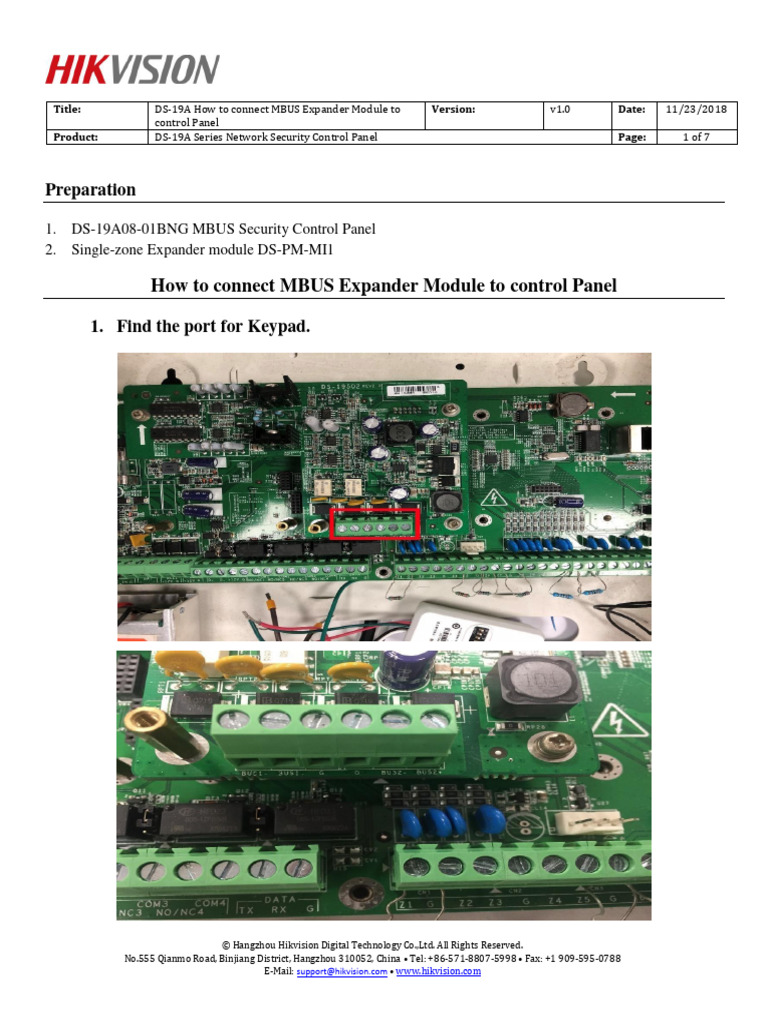 【1010】DS-19A How to Connect MBUS Expander Module to Control Panel | PDF | Computer Science ...
