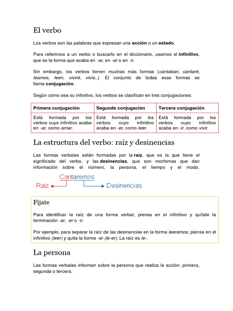 RESUMEN 8b LENGUA | PDF | Verbo | Conjugación gramatical