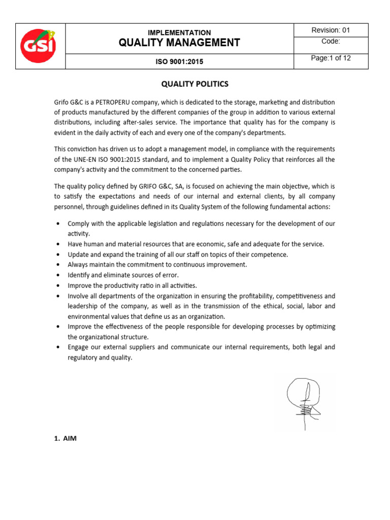 5.2 Complete Quality Policy | PDF | Quality Management | Iso 9000