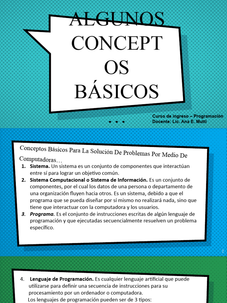 Conceptos Básicos | PDF | Lenguaje de programación | Programa de ...
