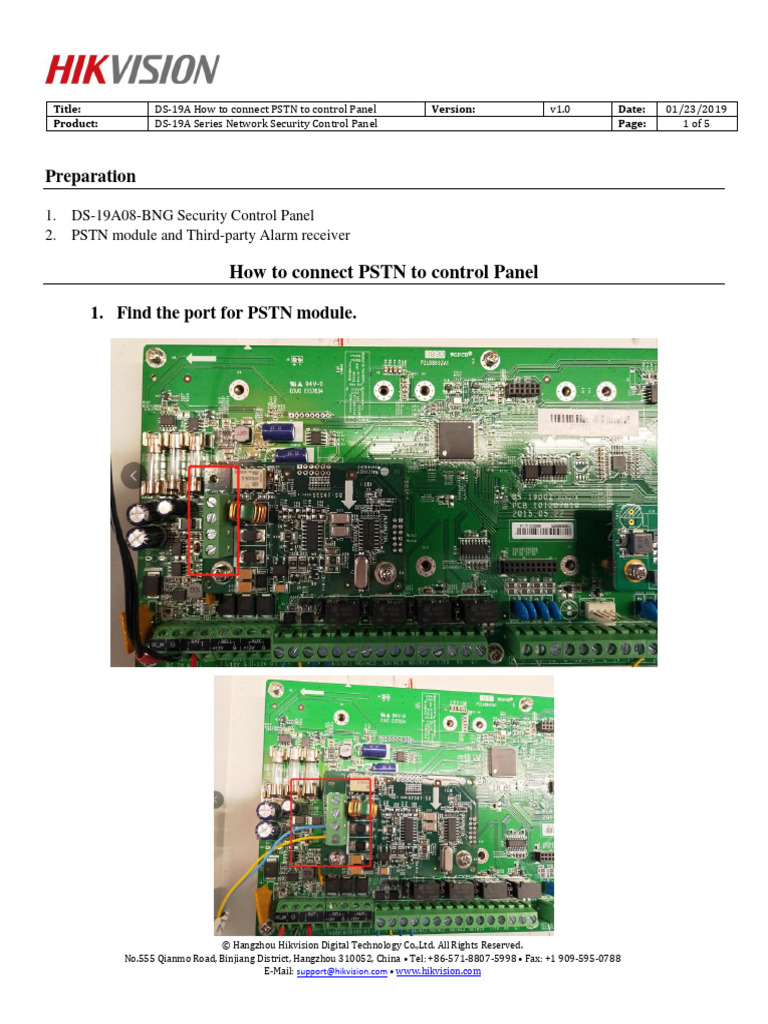 【1012】DS-19A How to Connect PSTN to Control Panel | PDF | Telephone | Public Switched Telephone ...