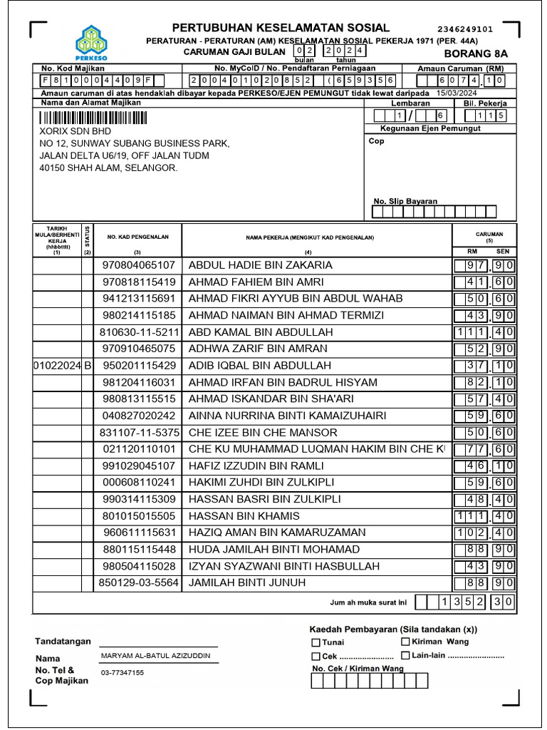 Pr.socso.borang8a | PDF