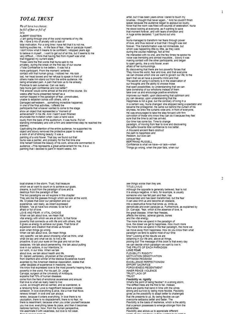 Total Trust | PDF | Optimism | Forgiveness